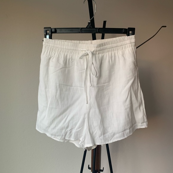 Princess Polly | Shorts | Princess Polly White Linen Drawstring Shorts ...